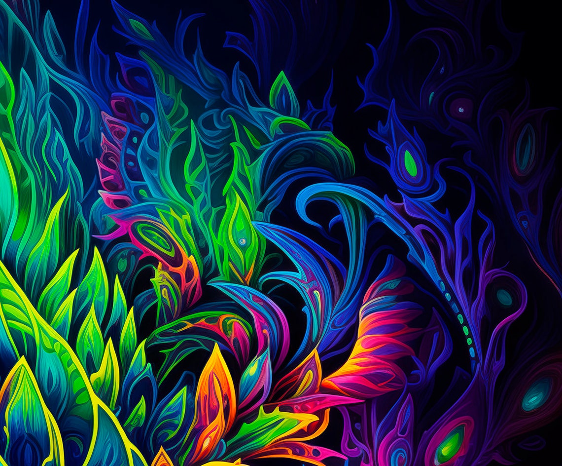 UV Tapestry "in Depth" - Black Light Trippy Uv Glow Psychedelic ...