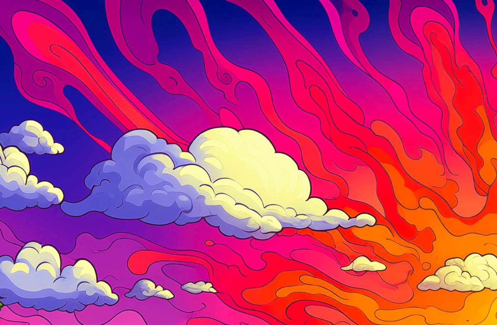 UV Backdrop «vibrant Valley» Blacklight Glow Trippy Tapestry Nature ...
