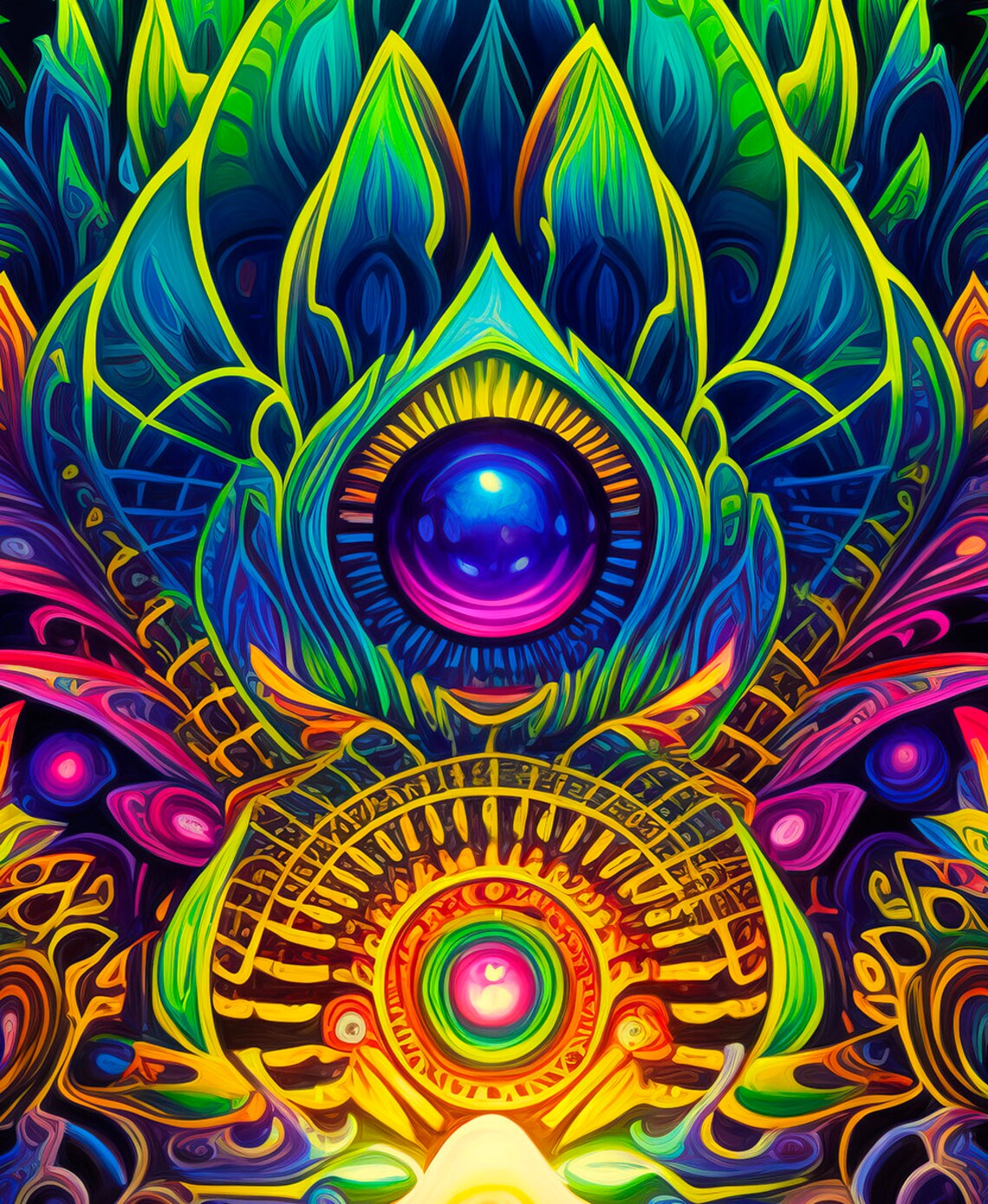 UV Tapestry "in Depth" - Black Light Trippy Uv Glow Psychedelic ...