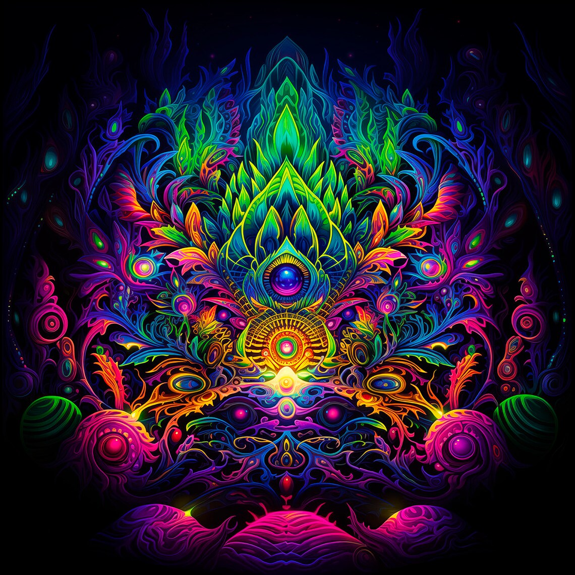 UV Tapestry "in Depth" - Black Light Trippy Uv Glow Psychedelic ...
