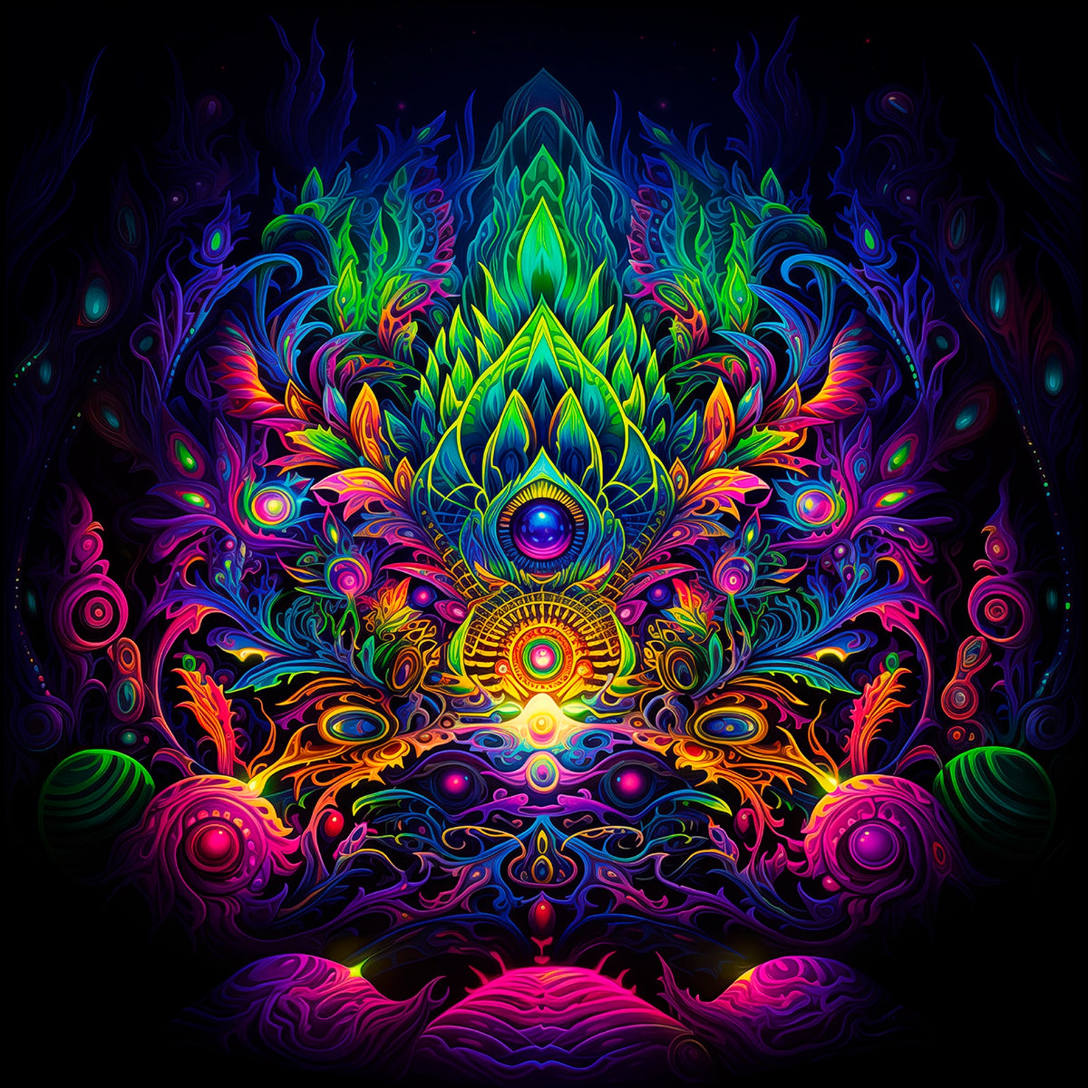 UV Tapestry "in Depth" - Black Light Trippy Uv Glow Psychedelic ...