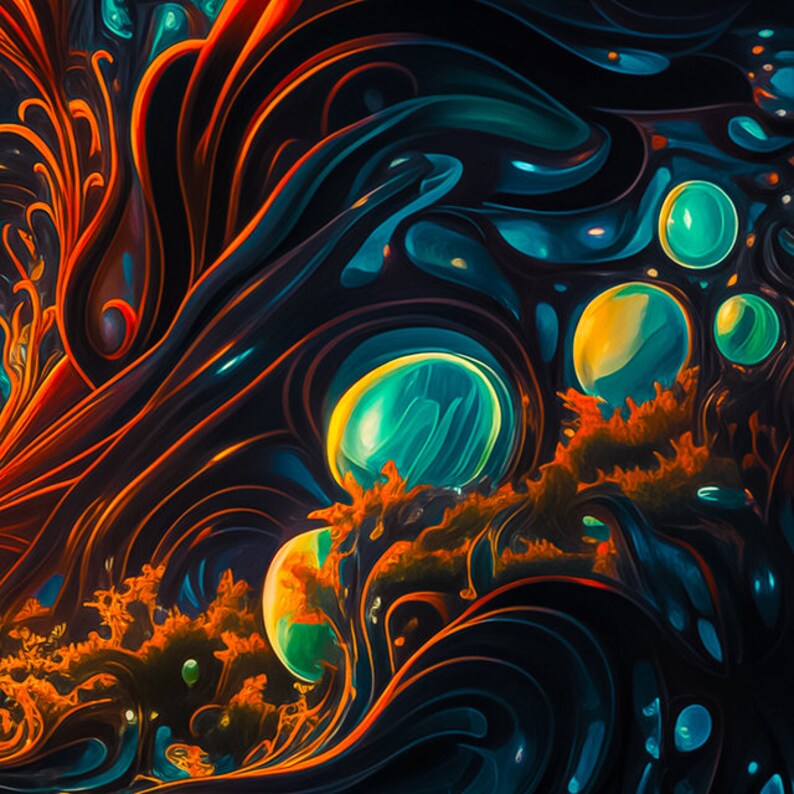 Blacklight Backdrop my Ocean Psychedelic Trippy UV Reactive Tapestry ...