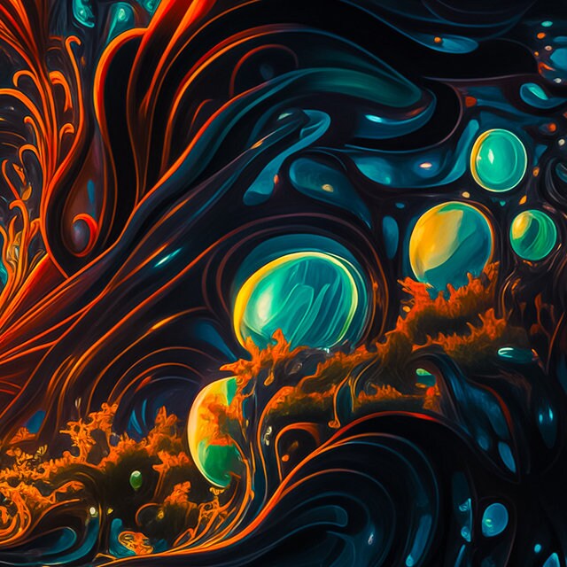 Blacklight Backdrop "my Ocean" Psychedelic Trippy UV Reactive Tapestry ...