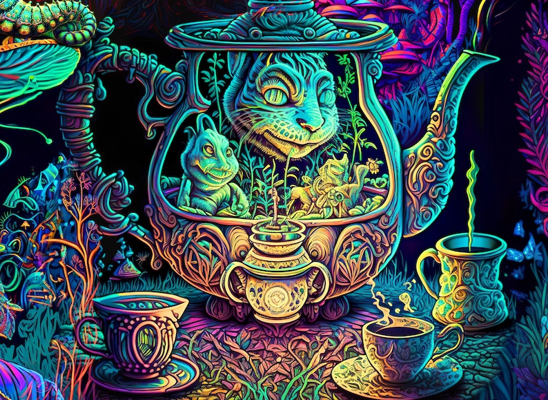 Psychedelic Tapestry alice in Wonderland UV - Etsy