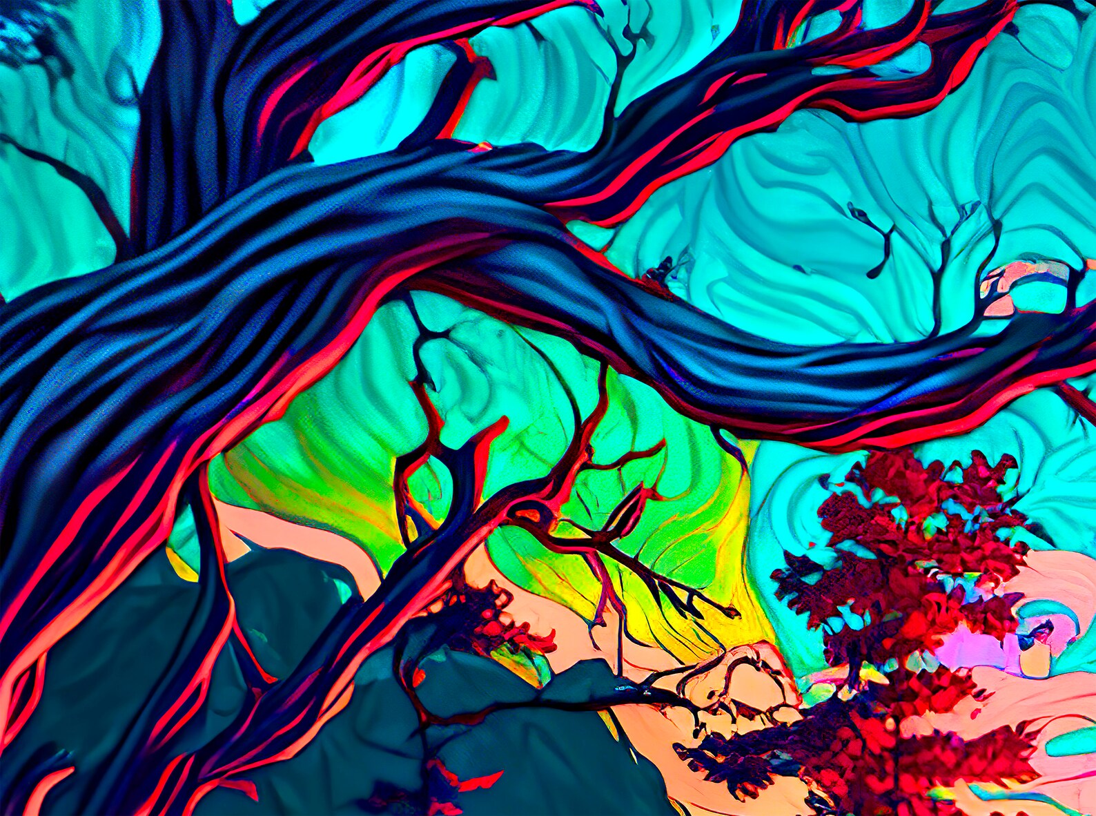 Blacklight Backdrop "morning Forest" Psychedelic Trippy UV Reactive ...