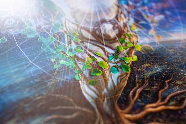 Spiritual Fantasy Psychedelic Earth Landscape algiz Cosmic Energy ...