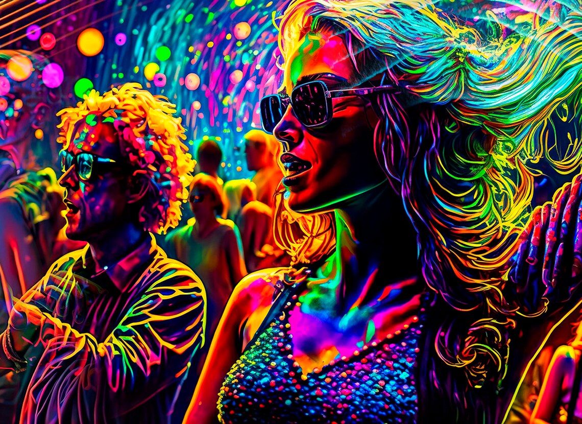 Blacklight Backdrop "psychedelic Dj" - UV Reactive Trippy Rave Tapestry ...