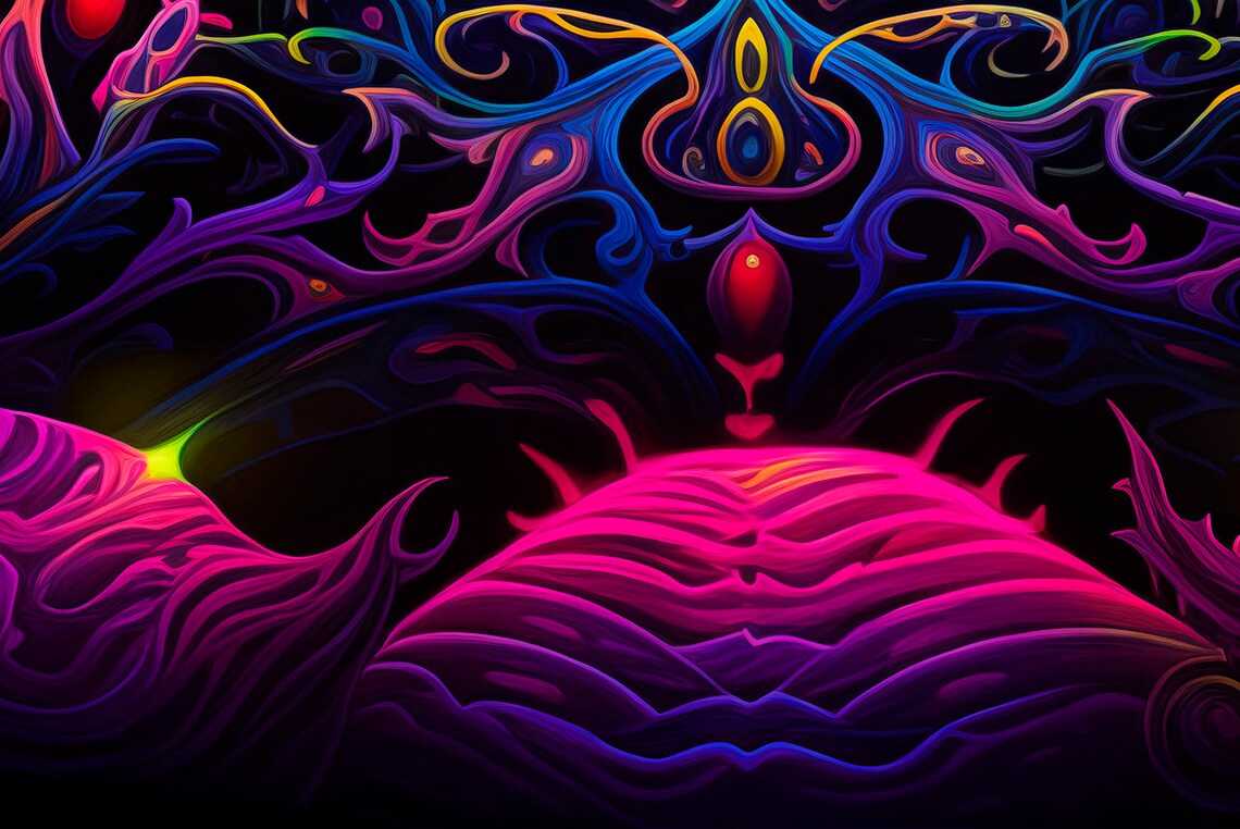 UV Tapestry "in Depth" - Black Light Trippy Uv Glow Psychedelic ...