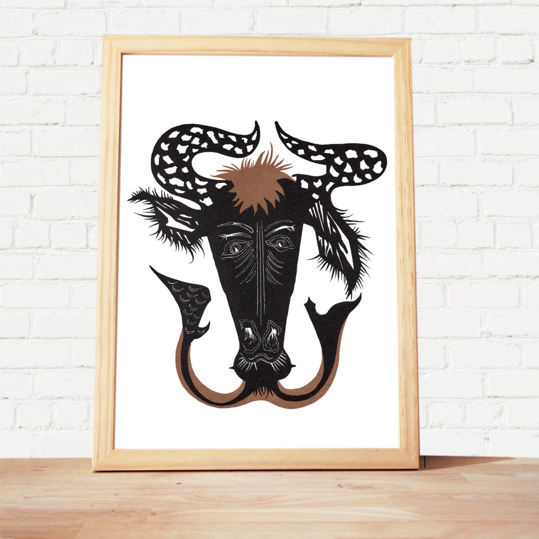Original Lithograph by Jean Lurçat “mermaid Bull of Aden” - Etsy