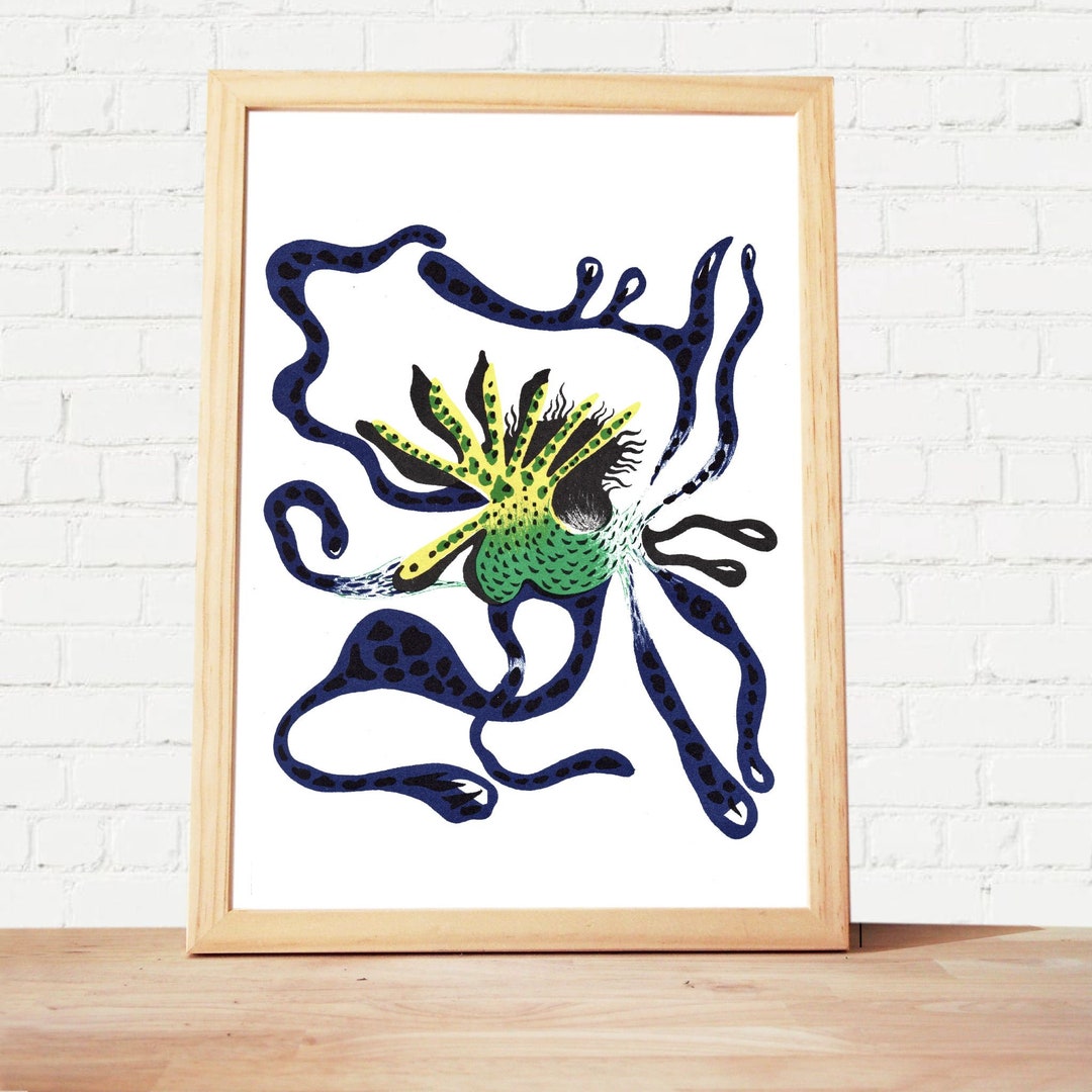 Original Lithograph Jean Lurçat persian Octopus - Etsy