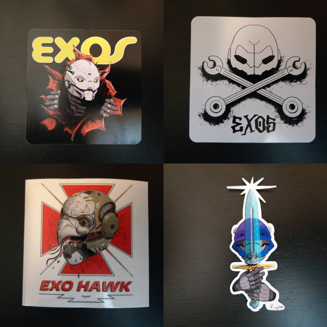 Exos Series Art Stickers (4 Pack) - Etsy
