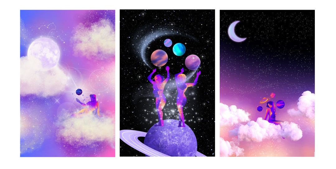 Hand-designed 'celestial Beings' Poster Prints: 3 Piece Set or ...