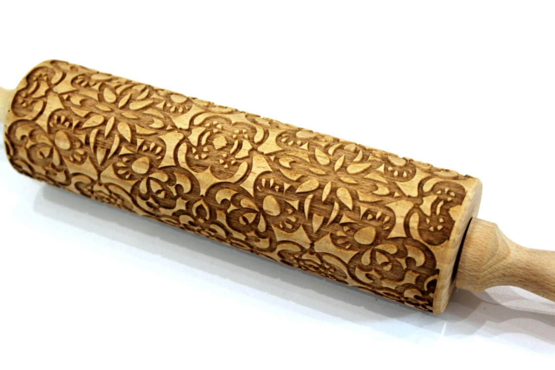 Beautiful LACE Embossed Rolling Pin Christmas Gift, FLORAL Embossing ...