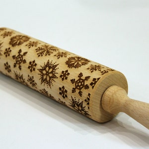 SNOWFLAKE Embossing Rolling Pin, Christmas Gift, Cookie Stamp, Laser ...