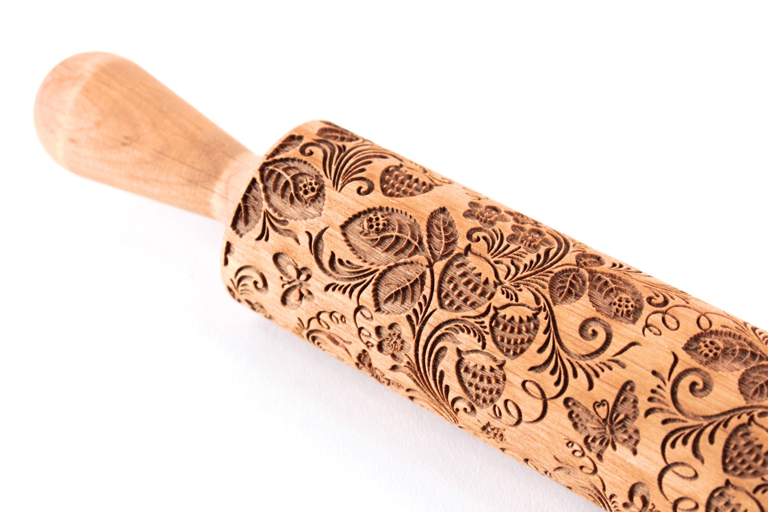 Rolling Pin Embossing Strawberry Embossed Christmas Cookies | Etsy