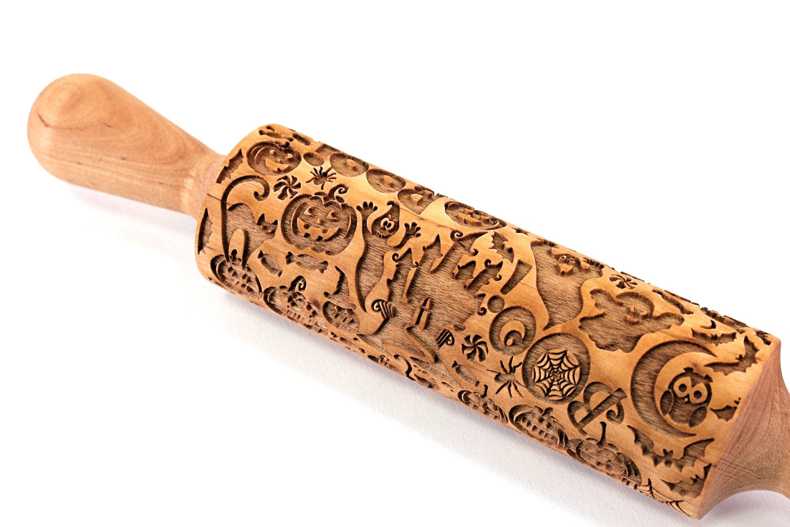 Embossed Rolling Pin Halloween Ghost, Gift, Pumpkin Jack O Lantern, Bat ...