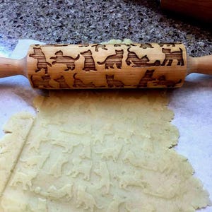 ENGRAVED ROLLING PIN Cats, Kittens, Embossing Rolling Pin, Christmas ...