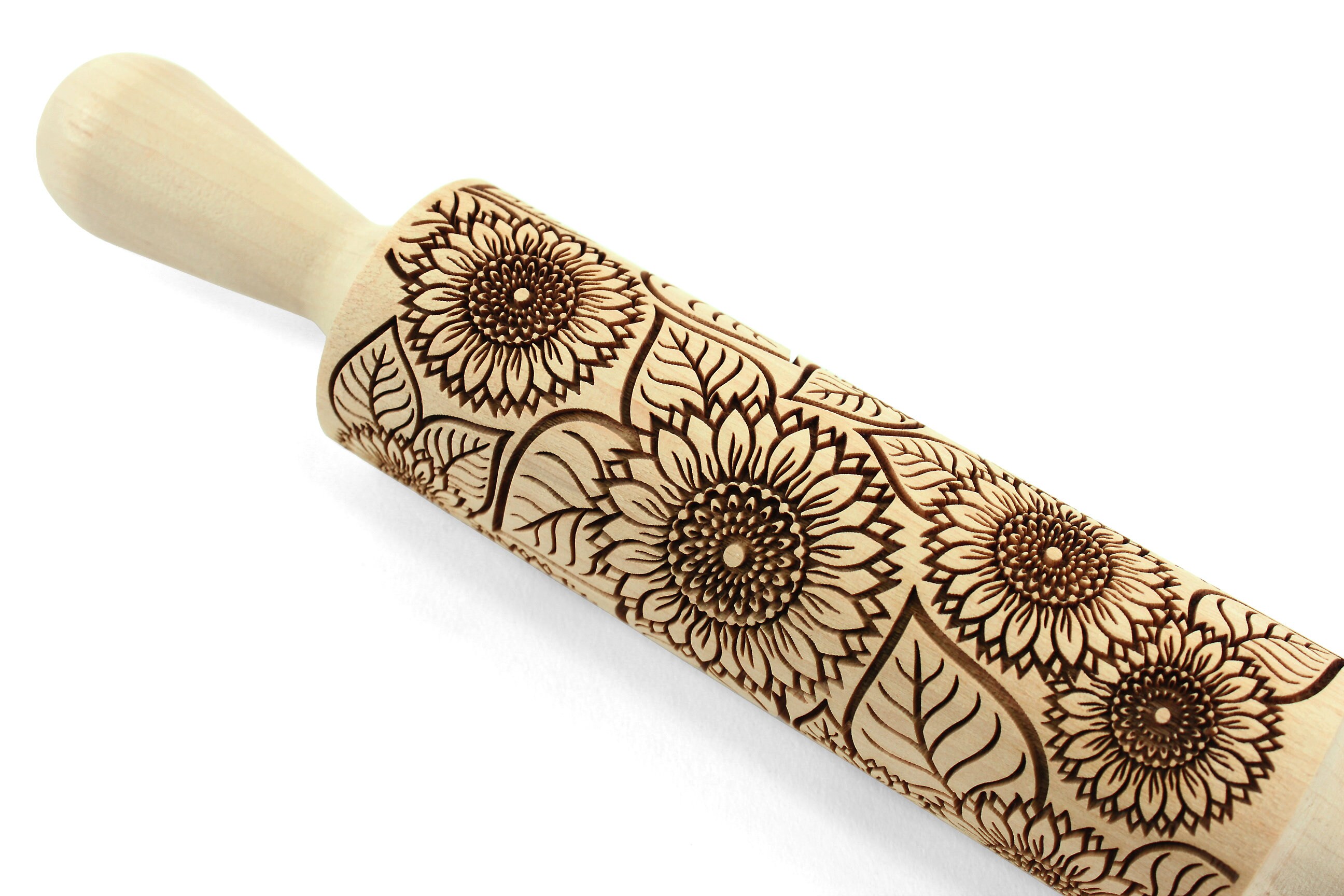 Sunflower Embossed Rolling Pin, Clay Stamp, Pottery Roller, Ceramic ...