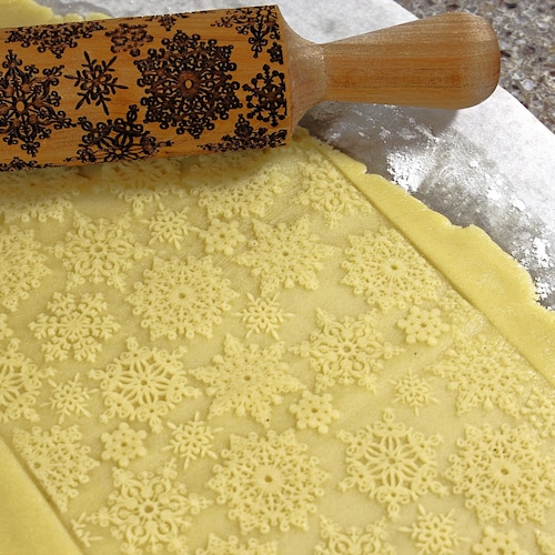 FLOWERS Embossing Rolling Pin CHRISTMAS GIFT Laser Engraved | Etsy