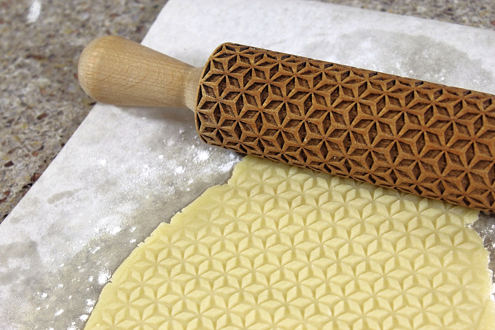 Diamond Embossed Rolling Pin Embossing Pattern Engraved | Etsy