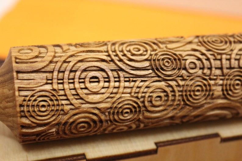 Engraved Rolling Pin GEOMETRIC Embossed , Embossing Rolling Ping ...
