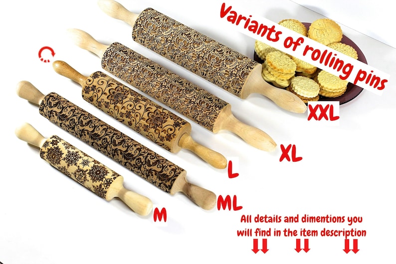 Cats Embossing Rolling Pin, Engraved Rolling Pin, Christmas Gift ...