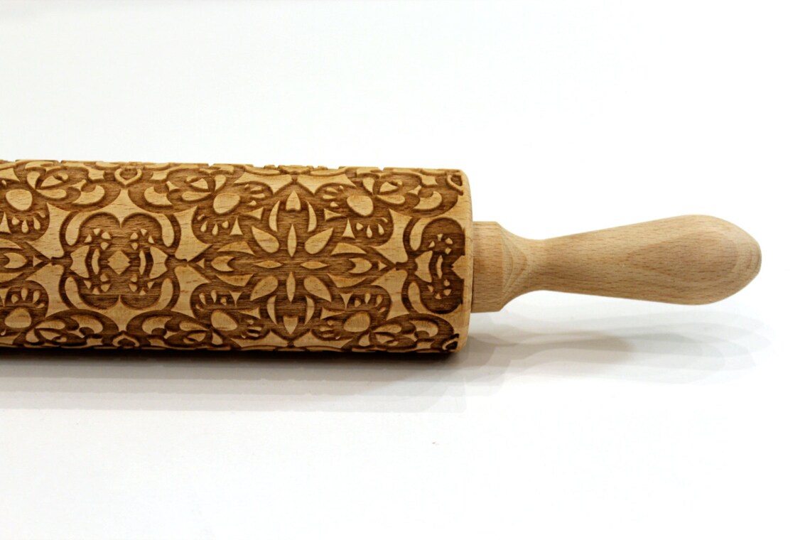 Beautiful LACE Embossed Rolling Pin Christmas Gift, FLORAL Embossing ...