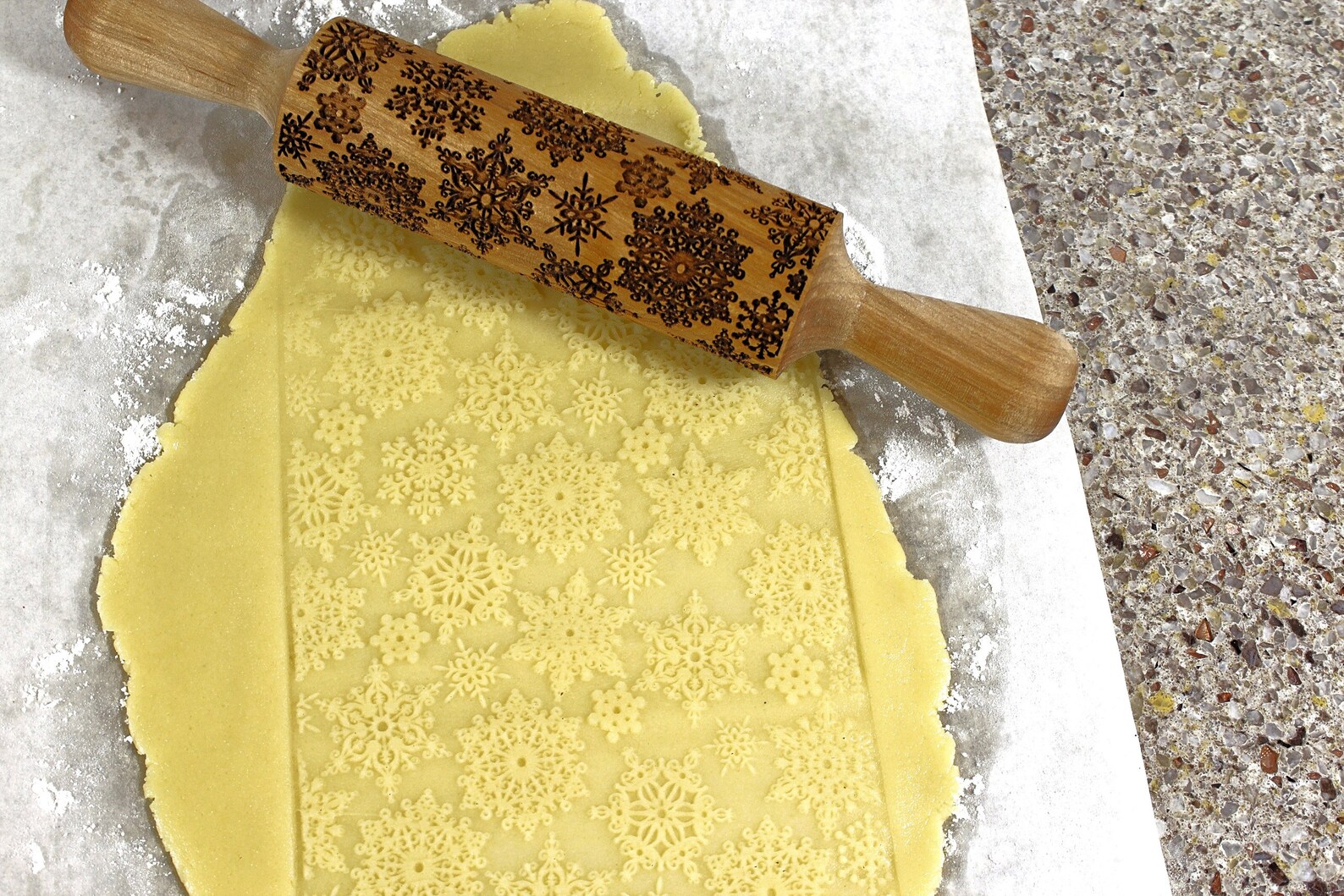 Snowflake 3 Embossed Rolling Pin Embossing Christmas Pattern | Etsy