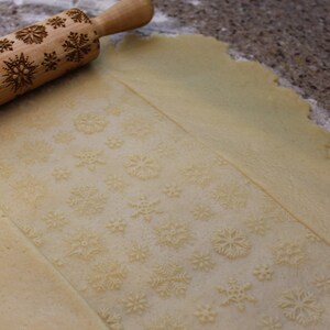 SNOWFLAKE Embossing Rolling Pin, Christmas Gift, Cookie Stamp, Laser ...