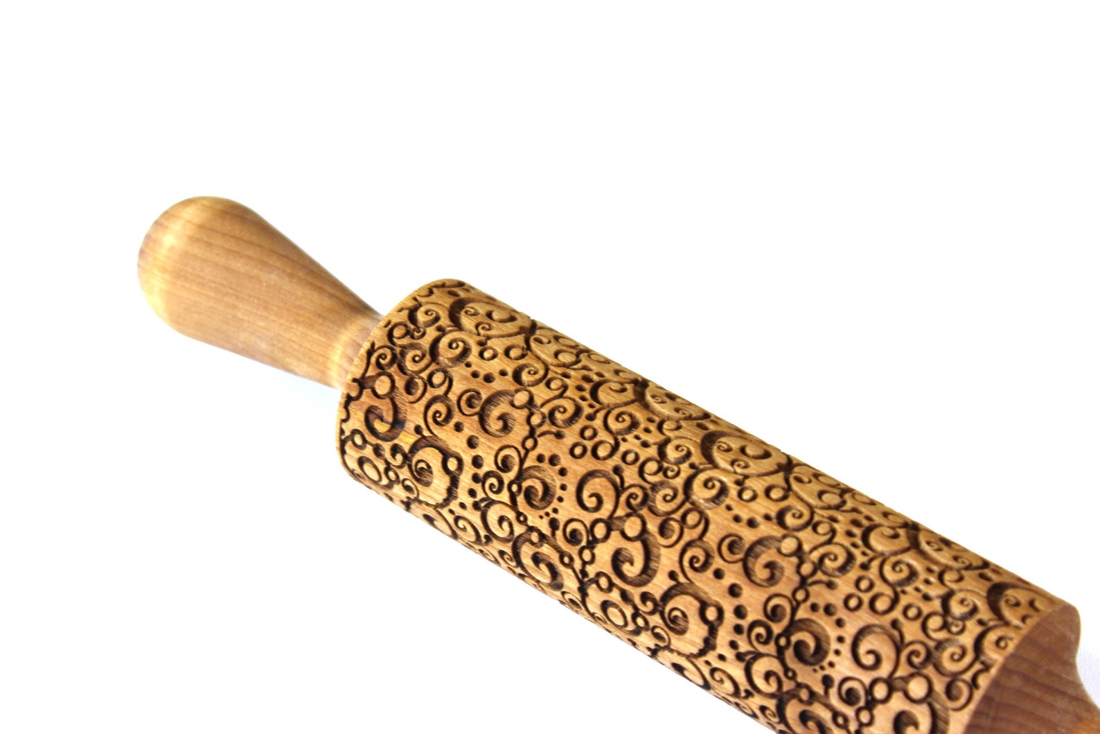 Embossed Rolling Pin Magic Swirles Pattern Engraved Embossing Rolling ...