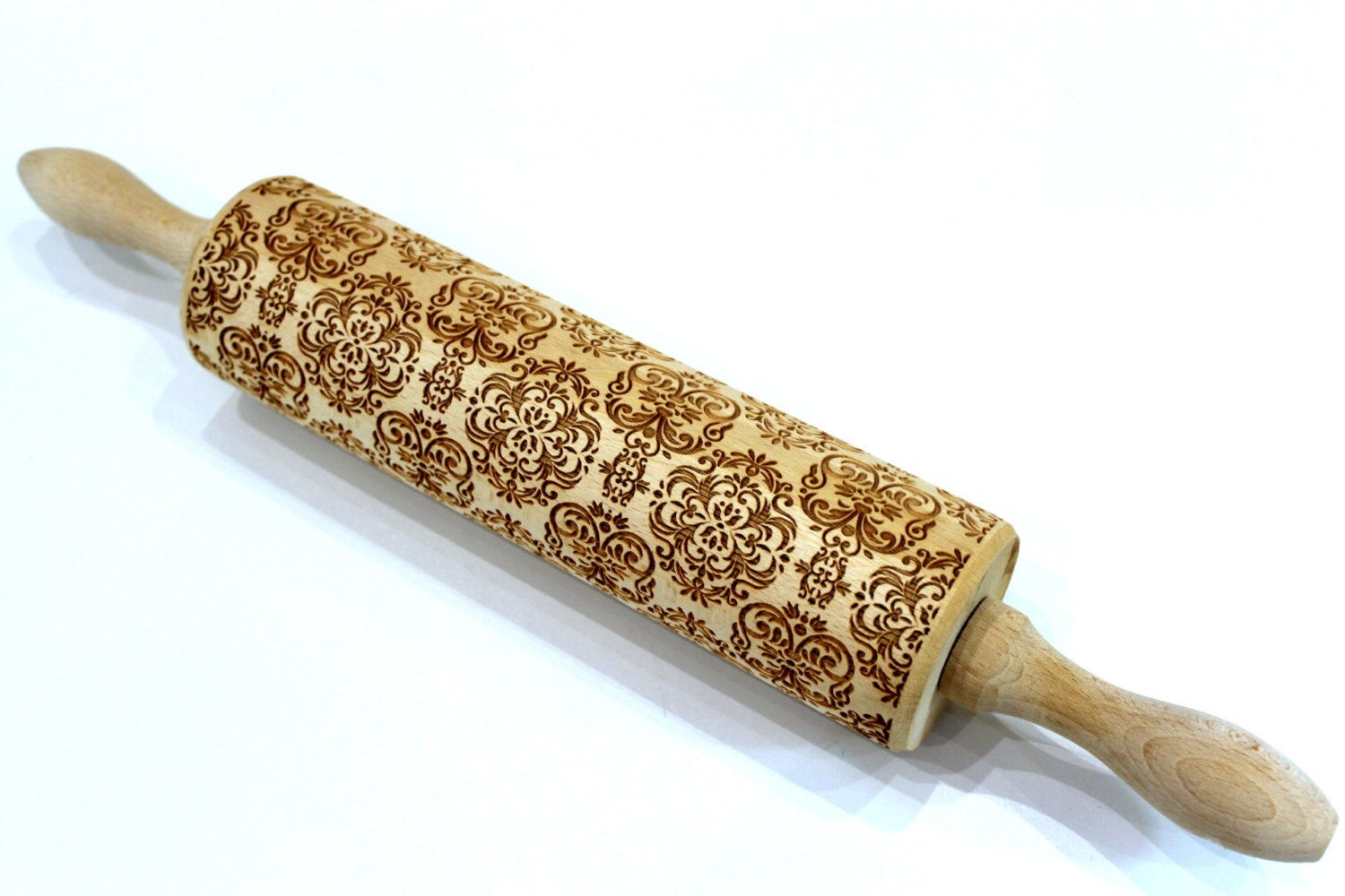 Embossed Rolling Pin Christmas Gift Delicate DAMASK FLORAL | Etsy