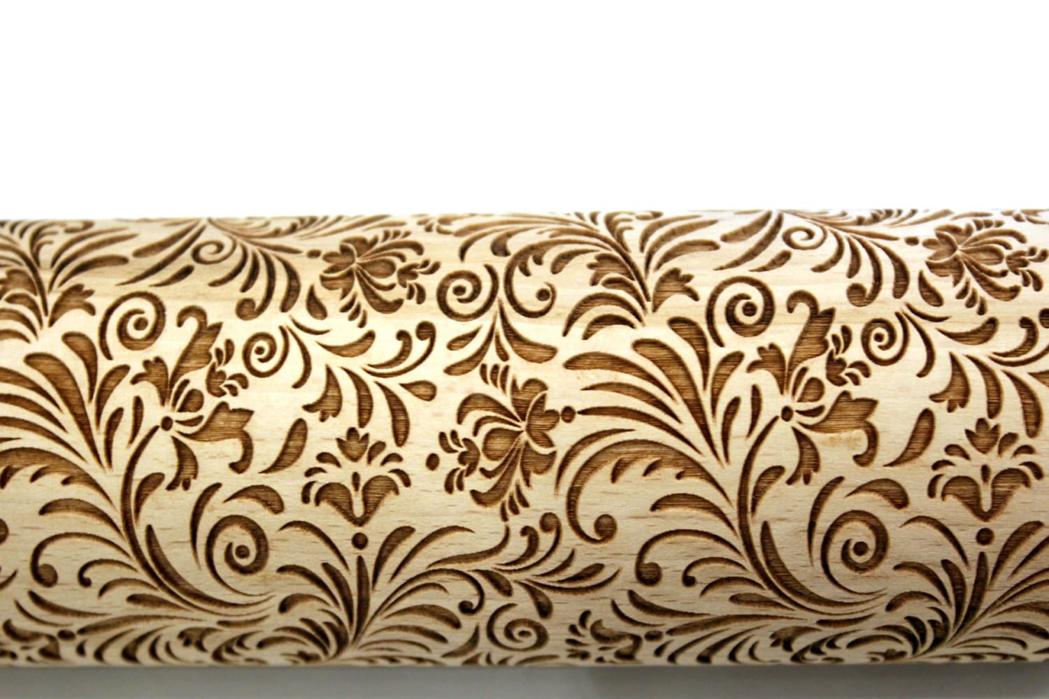 FLOWERS SWIRLS Embossing Rolling Pin, Christmas Gift, Laser Engraved ...