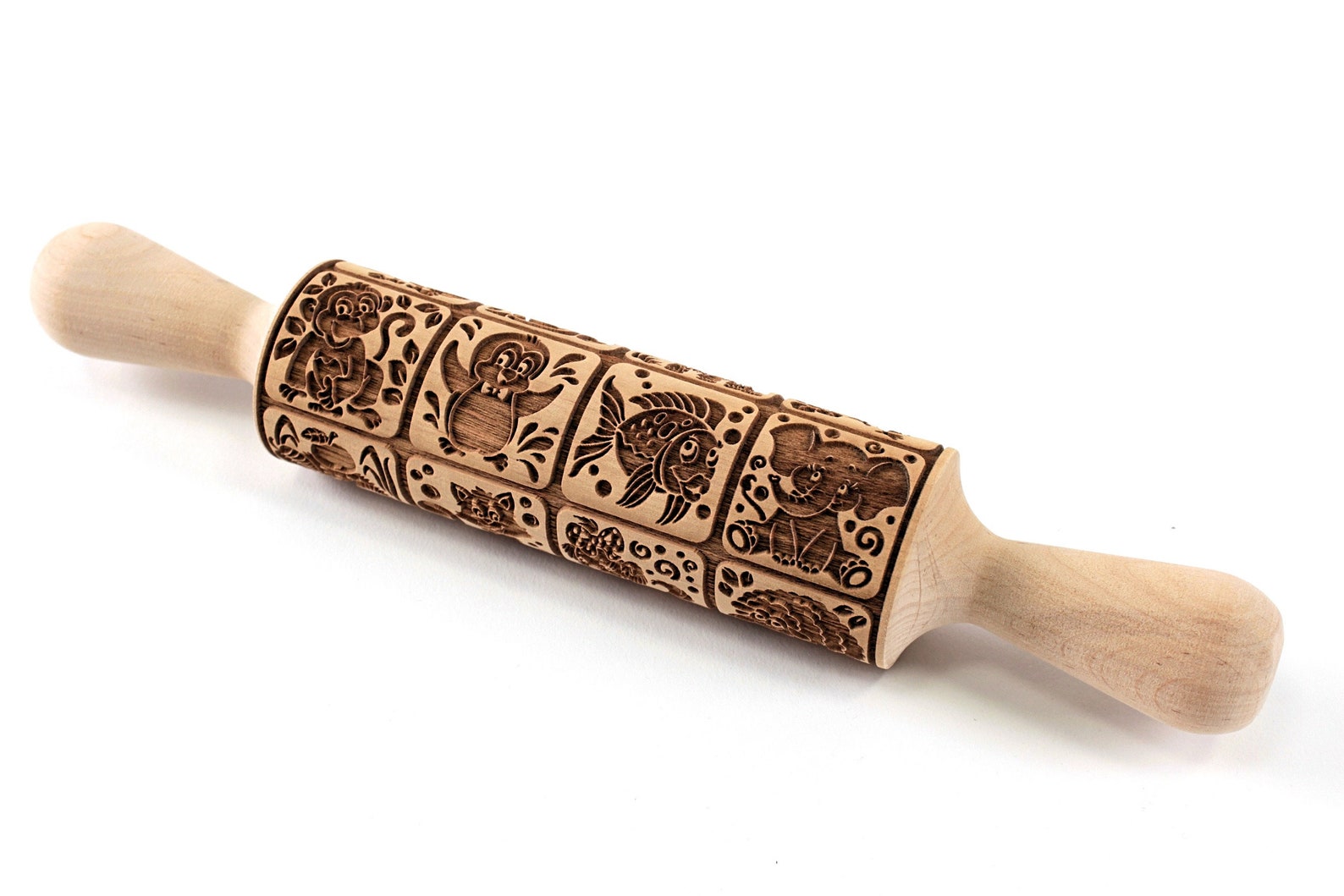 Embossed Rolling Pin, Animal Sugar Cookies, Kids Baking, Christmas Gift ...