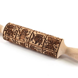 Embossed Rolling Pin, Animal Sugar Cookies, Kids Baking, Christmas Gift ...