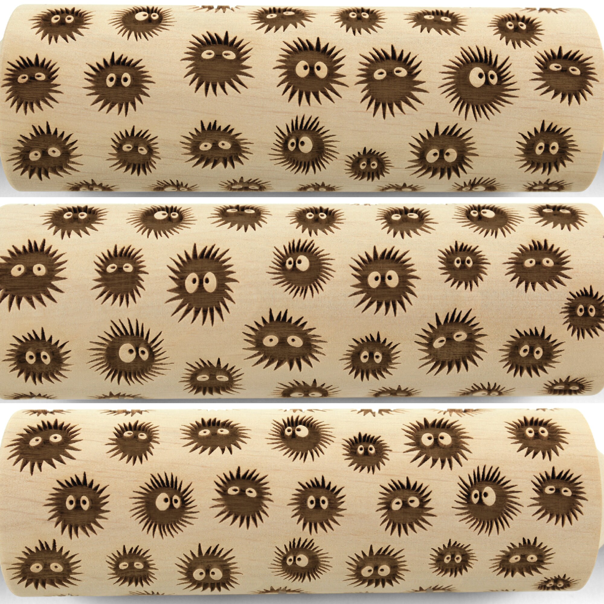 Anime Embossed Rolling Pin Sprites Texturing Tool for Cookies, Pottery ...