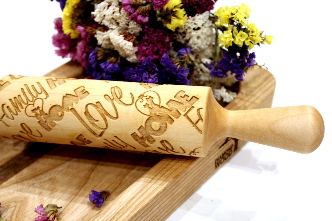 Engraved Rolling Pin, Embossing Rolling Pin, Christmas Gift, Embossed ...