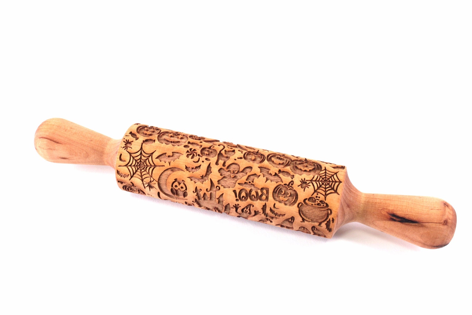 Embossed Rolling Pin Halloween Ghost, Gift, Pumpkin Jack O Lantern, Bat ...