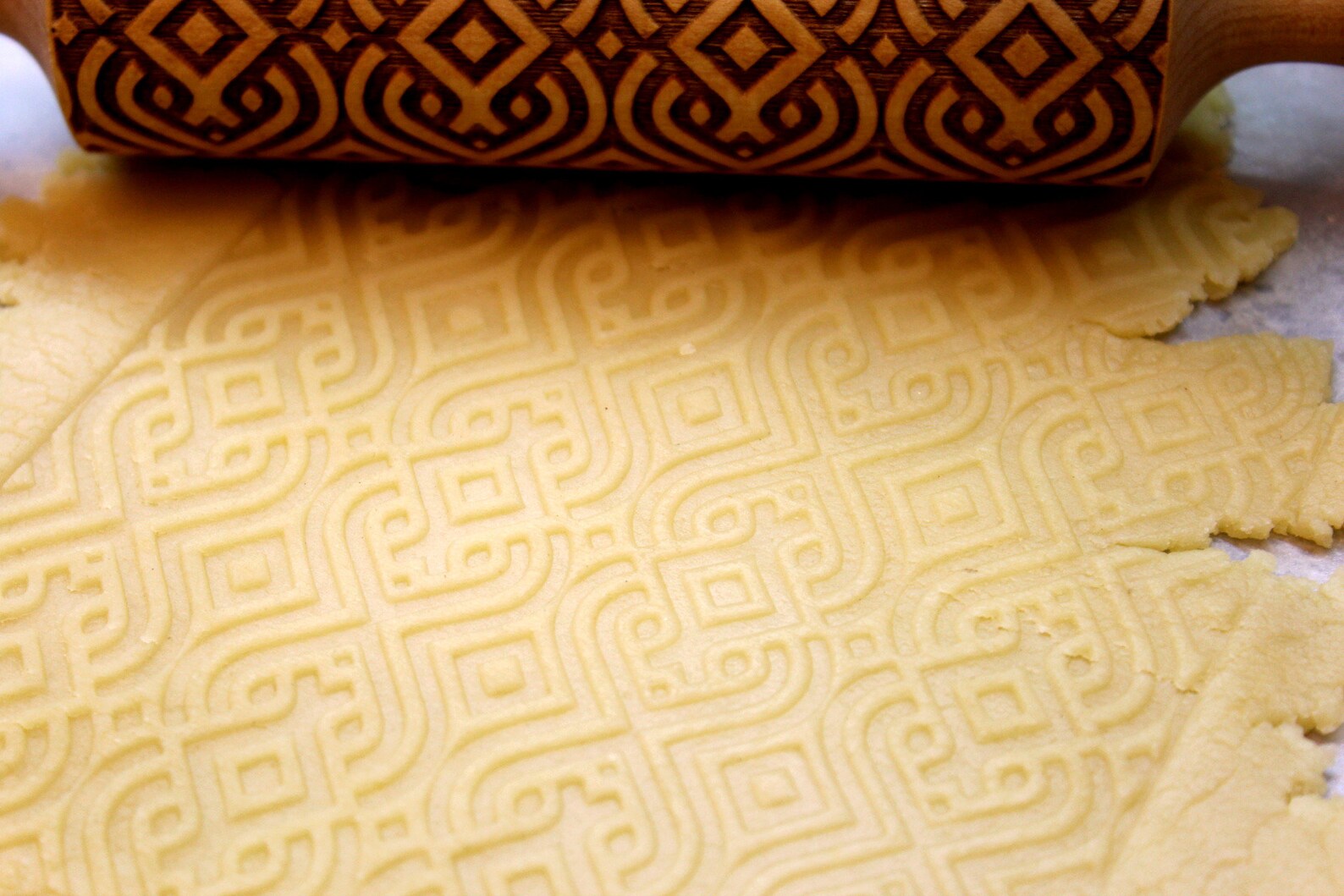 Engraved Rolling Pin Geometric2 Pattern VINTAGE Embossing | Etsy