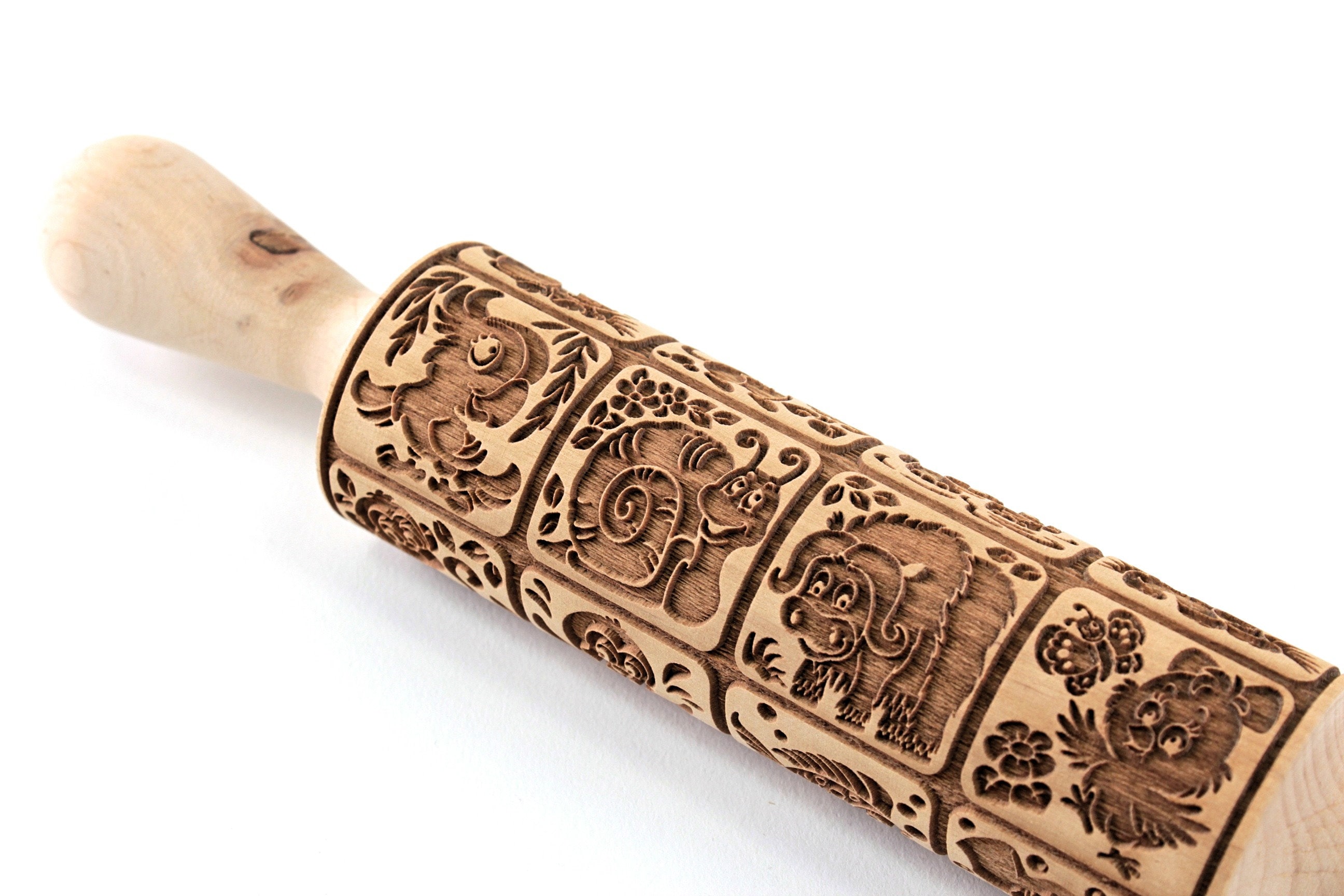 Embossed Rolling Pin Animal Sugar Cookies Kids Baking | Etsy