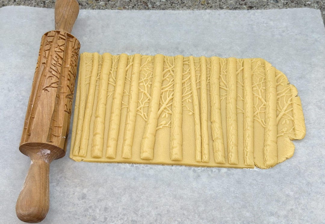 Birch Grove Embossed Rolling Pin, Carved Northern Cardinal on Birch ...