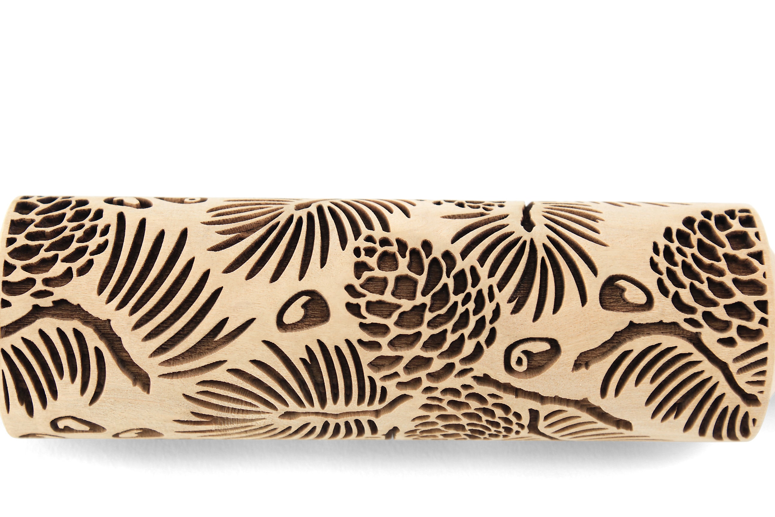Rolling Pin Embossed for Textured Cookies, Pine Cones With Needls and ...