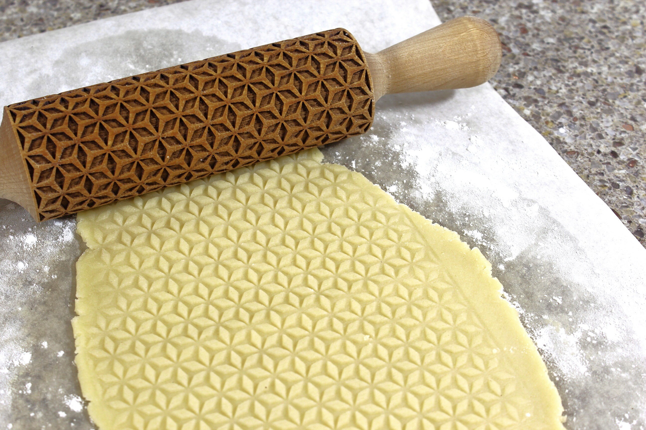Diamond Embossed Rolling Pin Embossing Pattern Engraved | Etsy