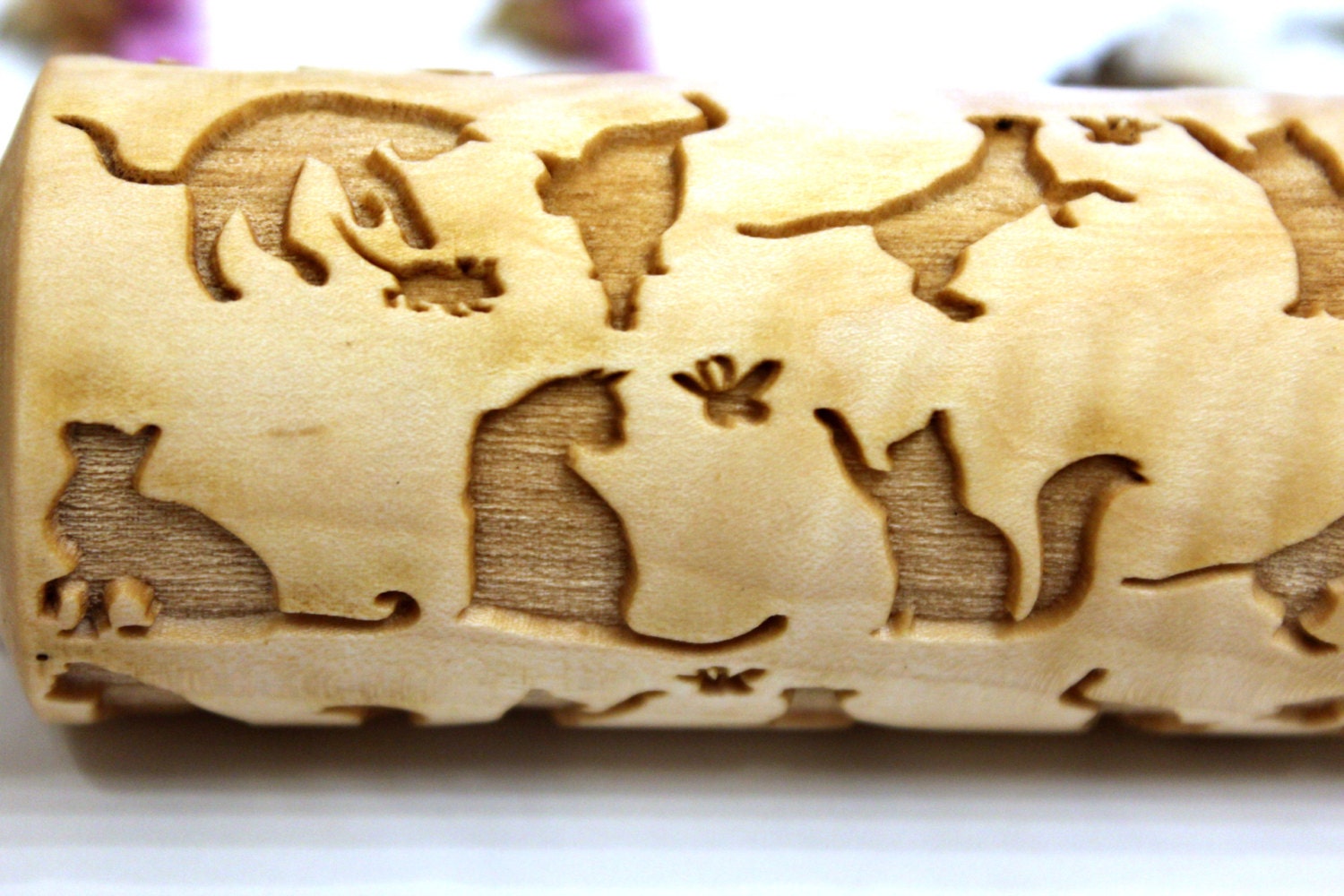 Engraved Rolling Pin Cats, Embossing Rolling Pin, Valentines Gift ...