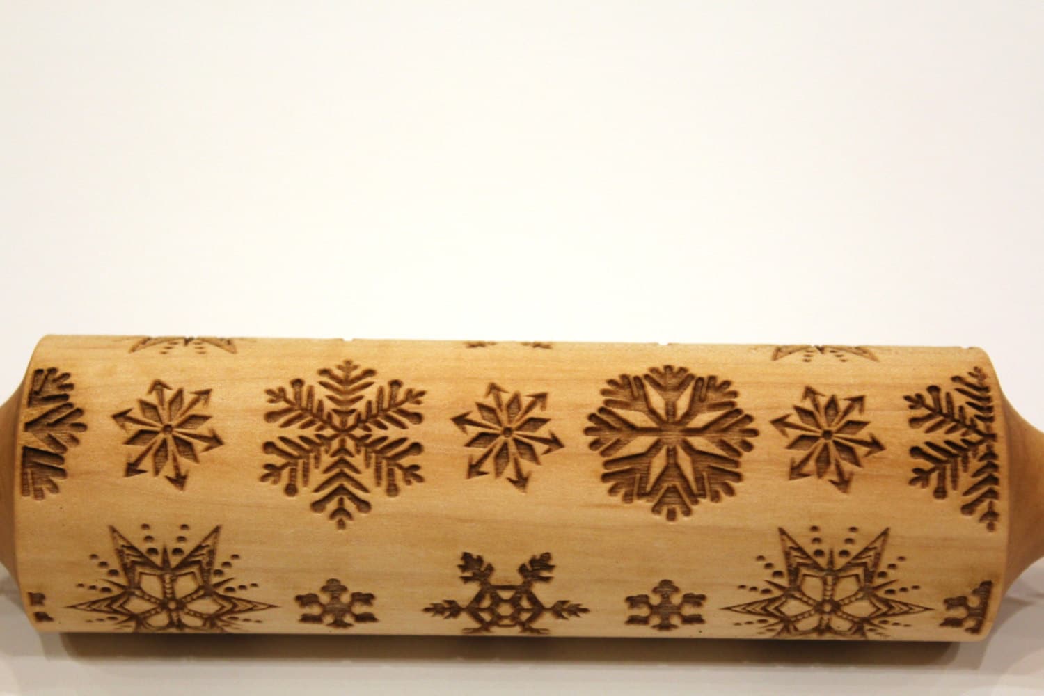SNOWFLAKE 1 Engraved Embossed Rolling Pin, Dough Roller, Embossing ...