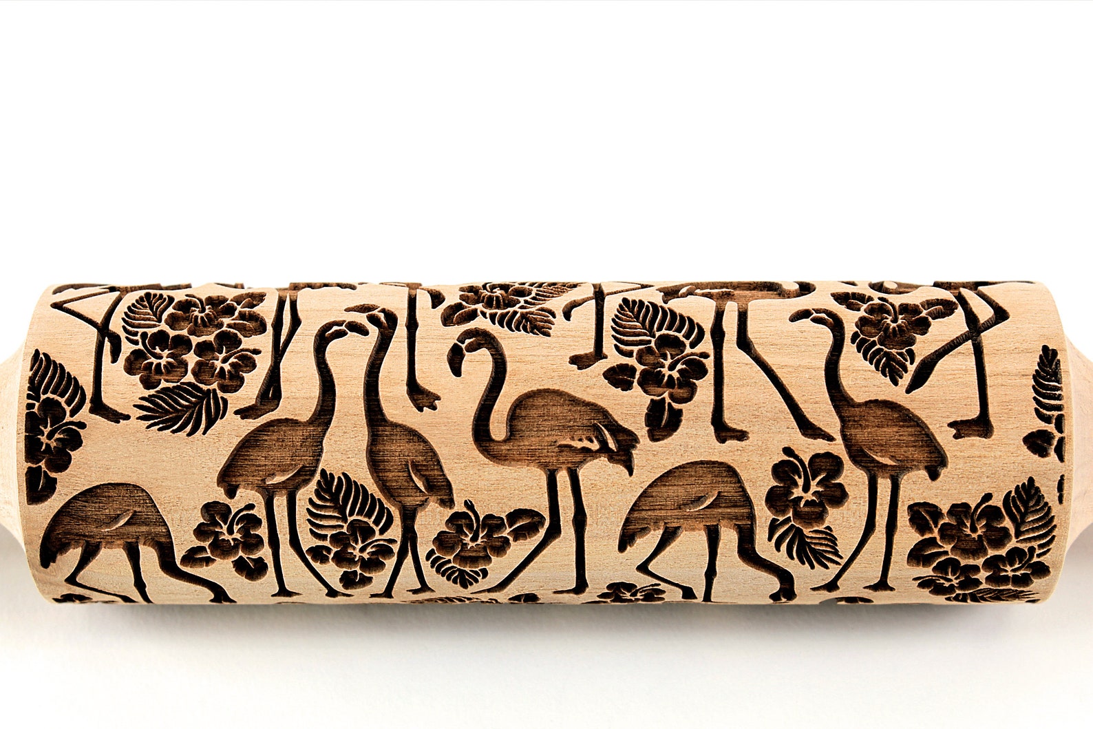 Flamingo Rolling Pin Embossed Cookies Texturred Christmas | Etsy