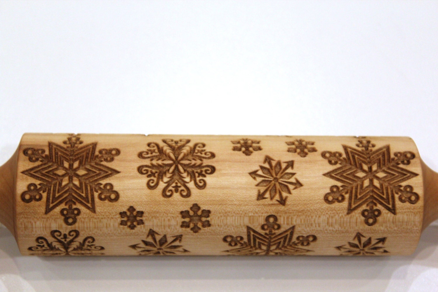 Engraved Rolling Pin Snowflake Embossing Rolling Ping - Etsy