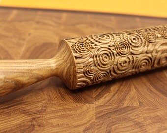 Wooden Rolling Pin, PAISLEY, Laser Engraved Rolling Pin, Embossed Small ...
