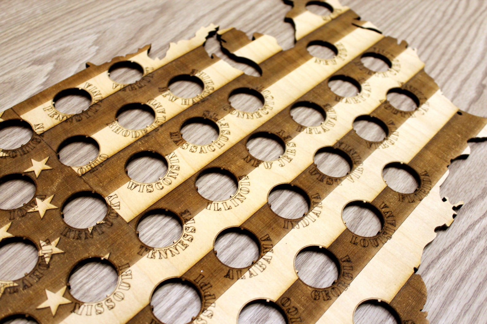 USA 50 States Beer Cap Map LASER ENGRAVED Beer Bottle Cap | Etsy