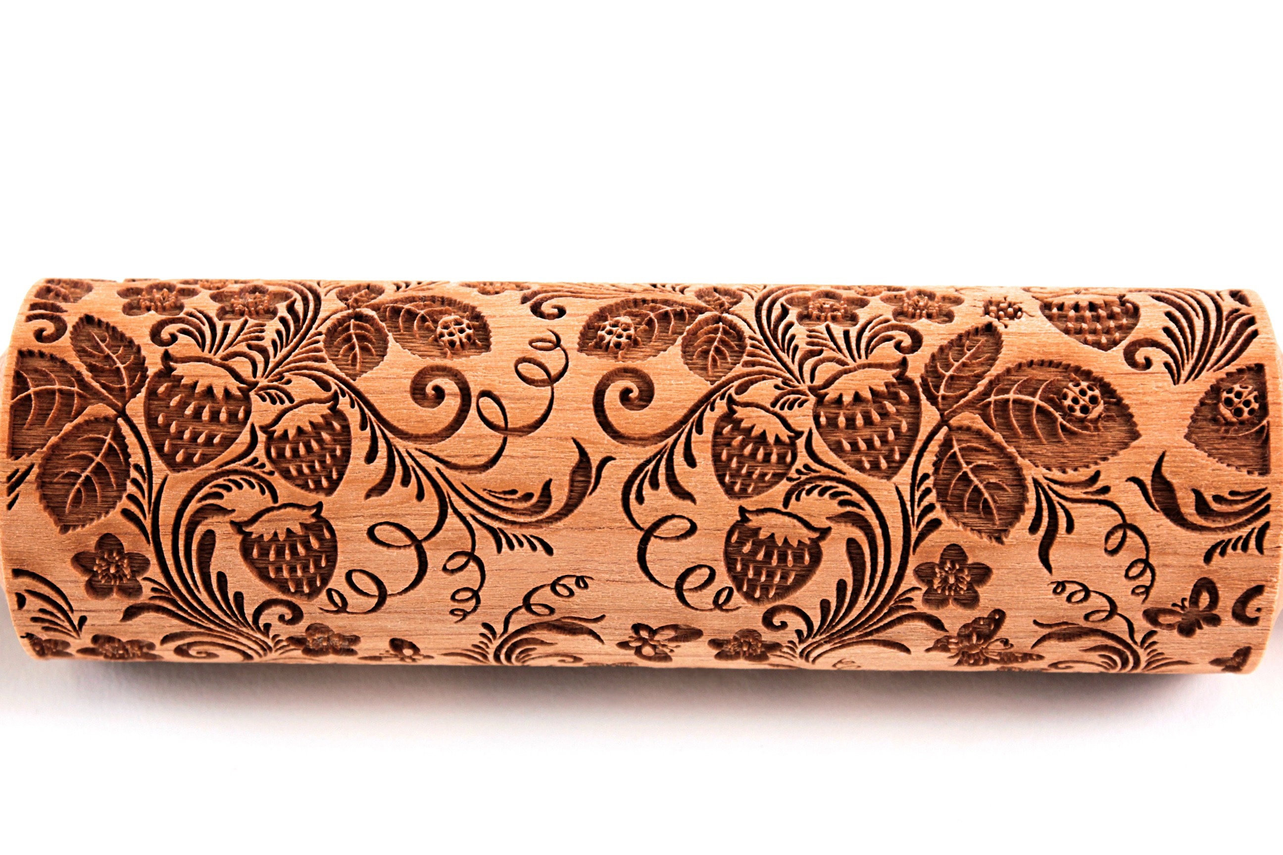 Rolling Pin Embossing Strawberry Embossed Christmas Cookies | Etsy