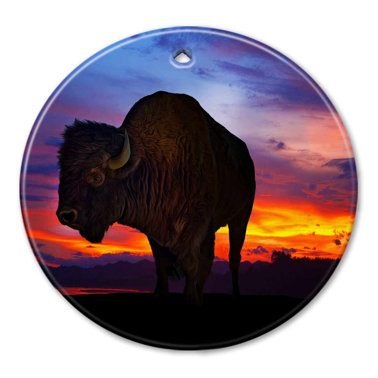 Bison 2 Sided Ceramic Ornament Bison Christmas Gifts | Etsy